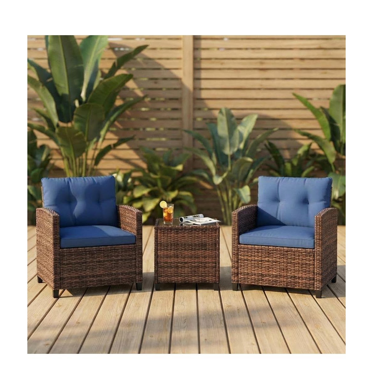 Click here for homfan Outdoor Wicker Patio Set with High-Back Cha... prices