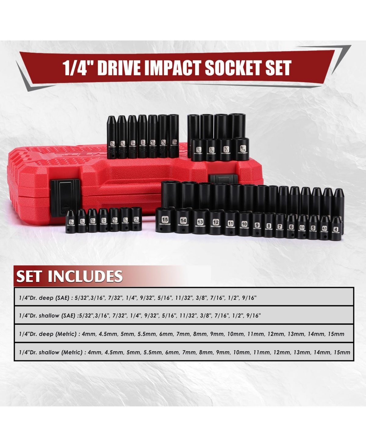 Click here for Xdovet Impact Socket Set 1/4inch Drive 50pieces Sa... prices