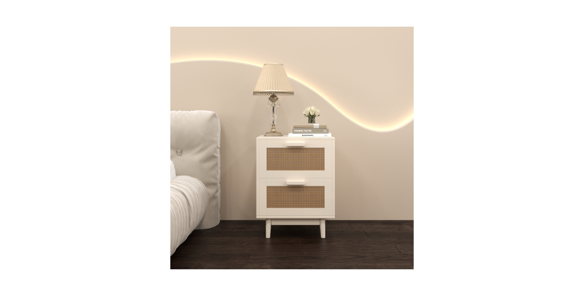 Click here for Lucky One 23.2 Width 2-Drawer Rattan Nightstand -... prices