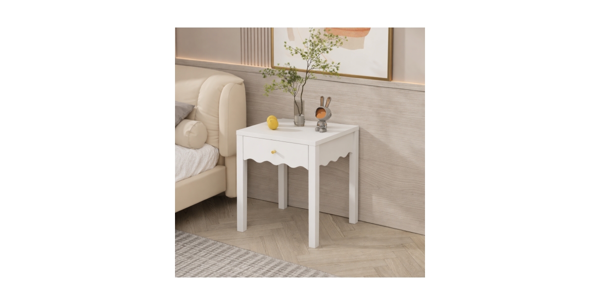 Click here for Lucky One 16.7W 1-Drawer Nightstand - White prices