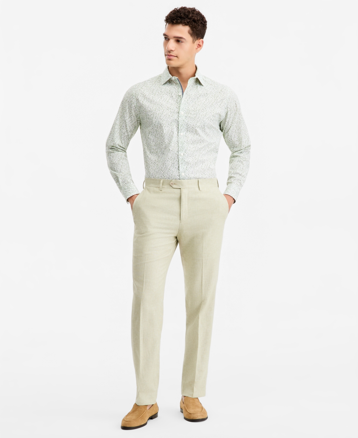Click here for Bar Iii Mens Slim-Fit Linen-Blend Suit Separates P... prices