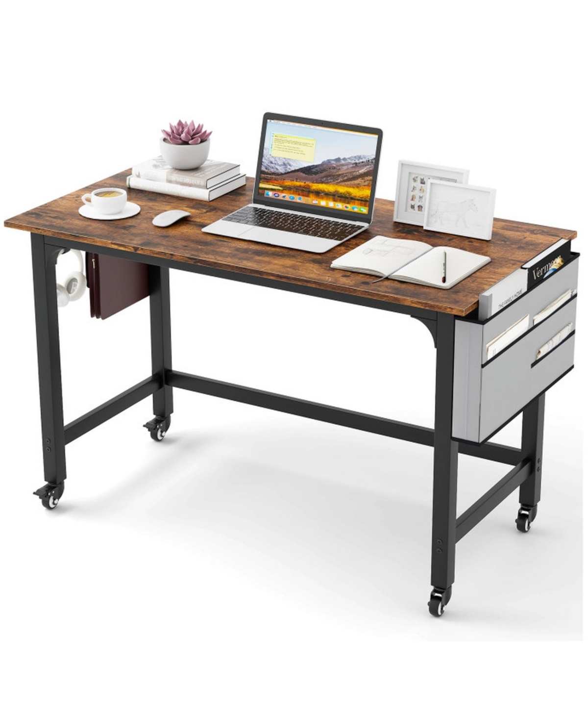 Click here for Gouun Rolling Computer Desk with Reversible Fabric... prices