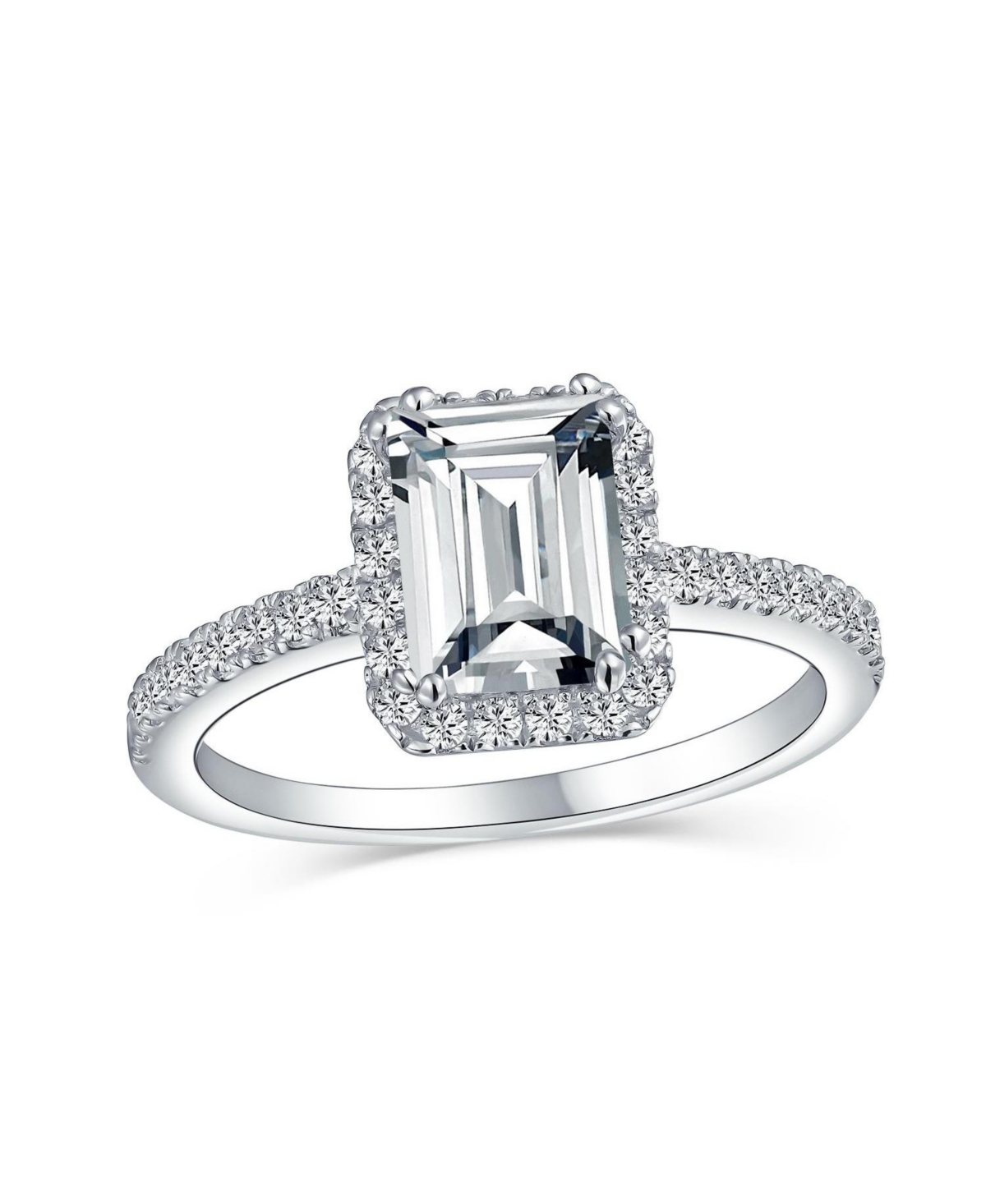 Click here for Bling Jewelry Art Deco Style Halo Cz Emerald Cut P... prices