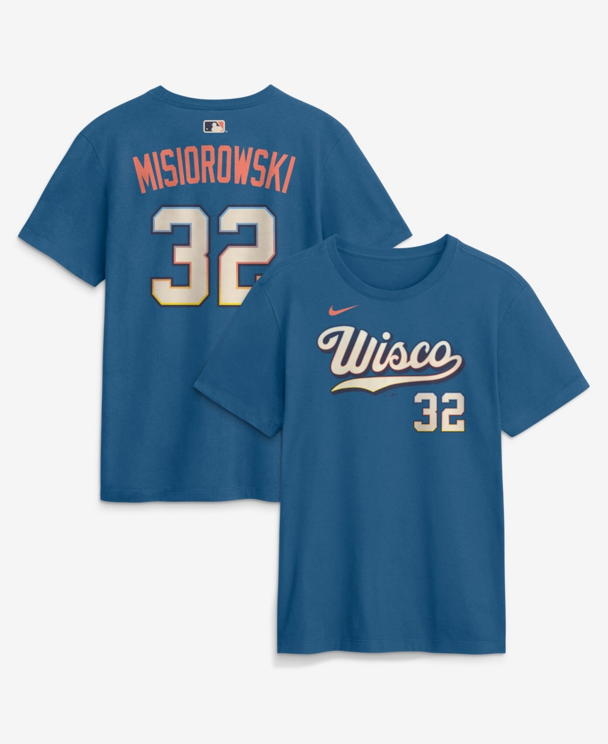 Click here for Nike Mens Jacob Misiorowski Mineral Blue Milwaukee... prices