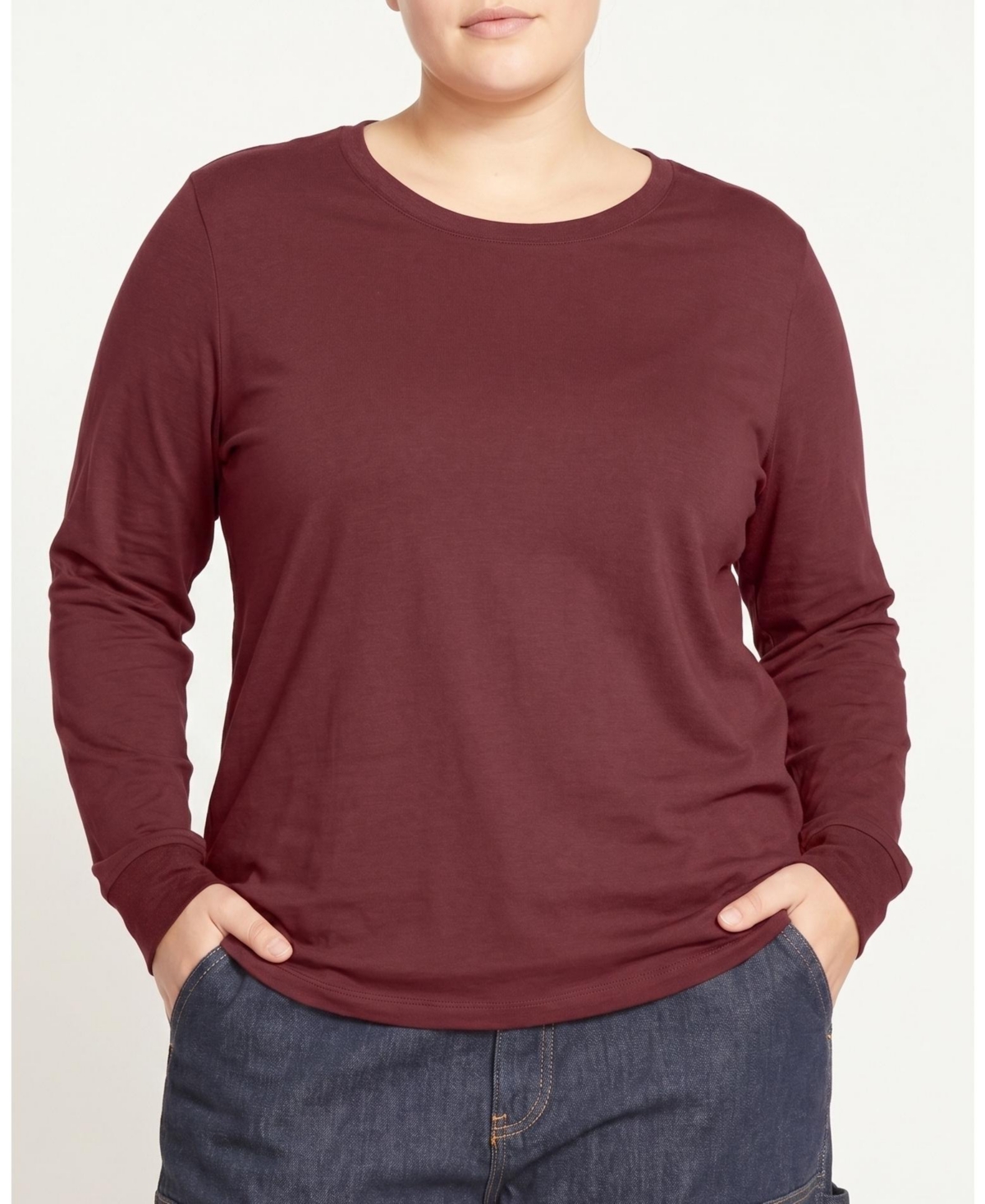 Click here for Universal Standard Womens Plus Size Long Sleeve Te... prices