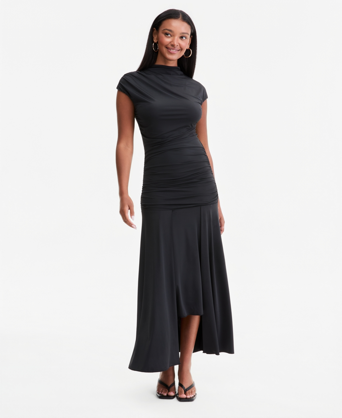 Click here for Bar Iii Womens Ruched Cap-Sleeve Midi Dress  Macys... prices