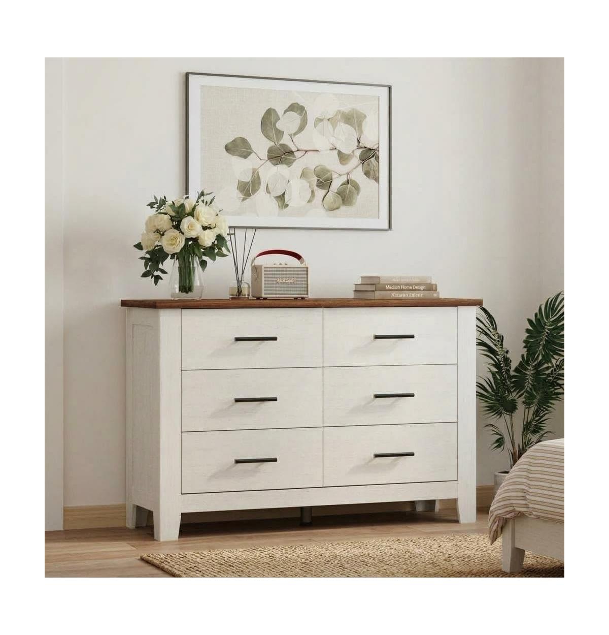 Click here for homfan 6-Drawer Wide Dresser with Thickened Legs... prices