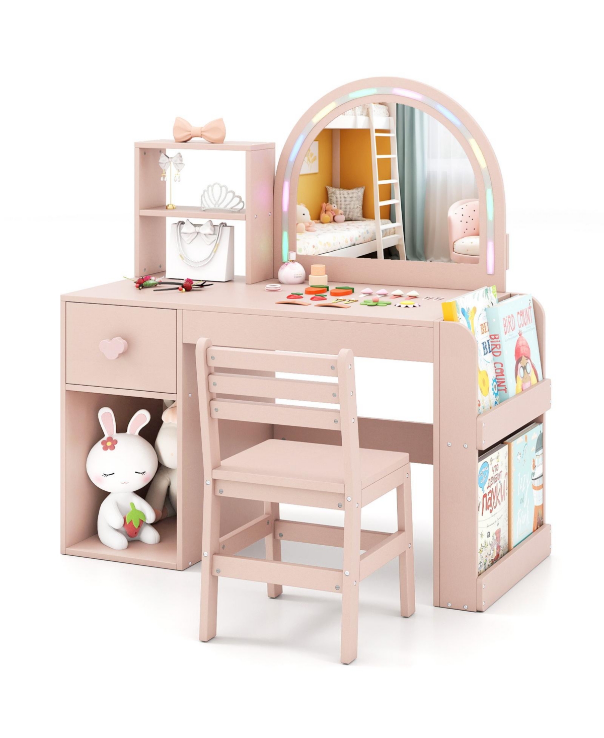 Click here for Slickblue Kids Makeup Vanity Table Set with Lighte... prices