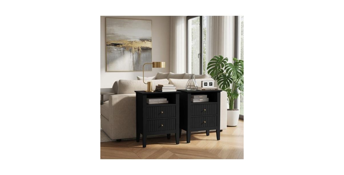 Click here for Lucky One 18W Fluted Nightstand with 2-Drawer (Set... prices