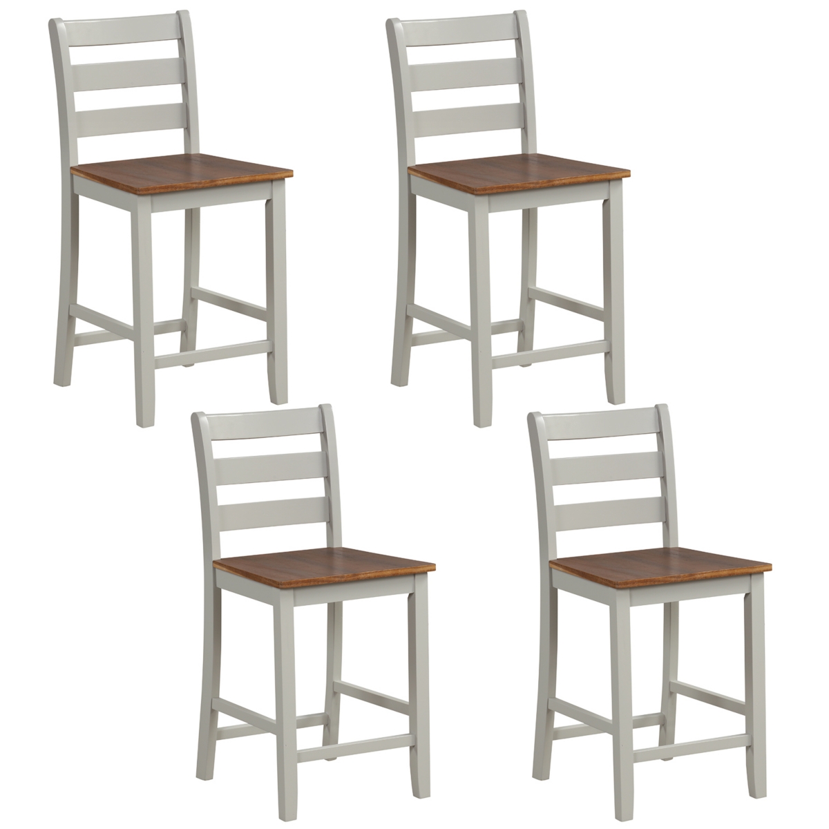 Click here for Gymax Set of 4 Counter Height Chairs with Inclined... prices