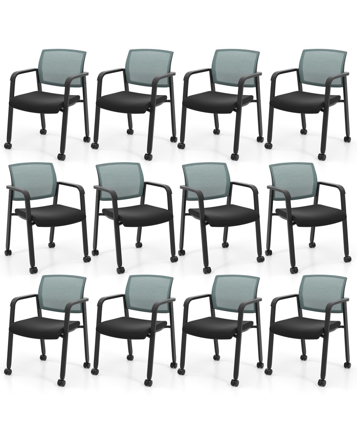 Click here for Gymax 12 Piece Conference Chairs Stackable Office... prices