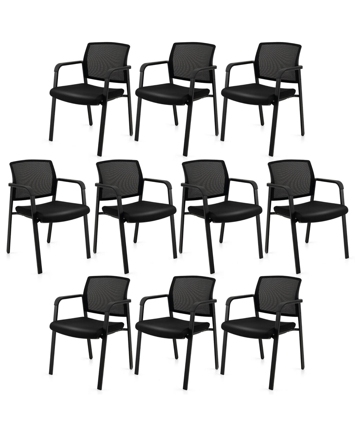 Click here for Gymax 10-Pack Office Conference Chair Set Mesh Gue... prices