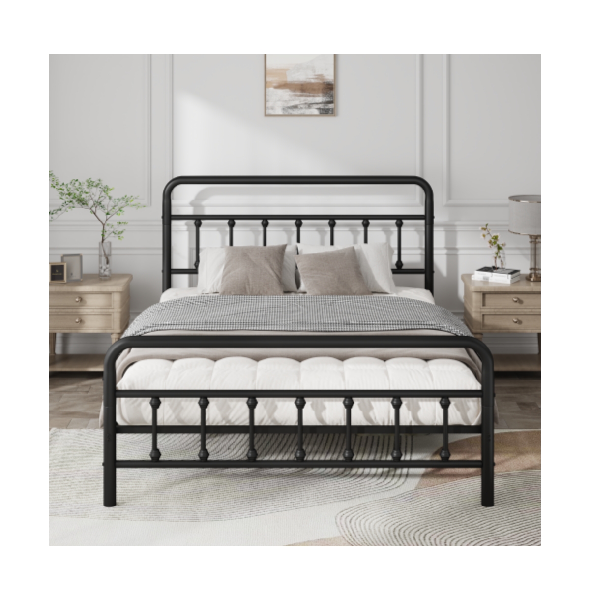 Click here for Lucky One Full Size Metal Platform Bed Frame with... prices
