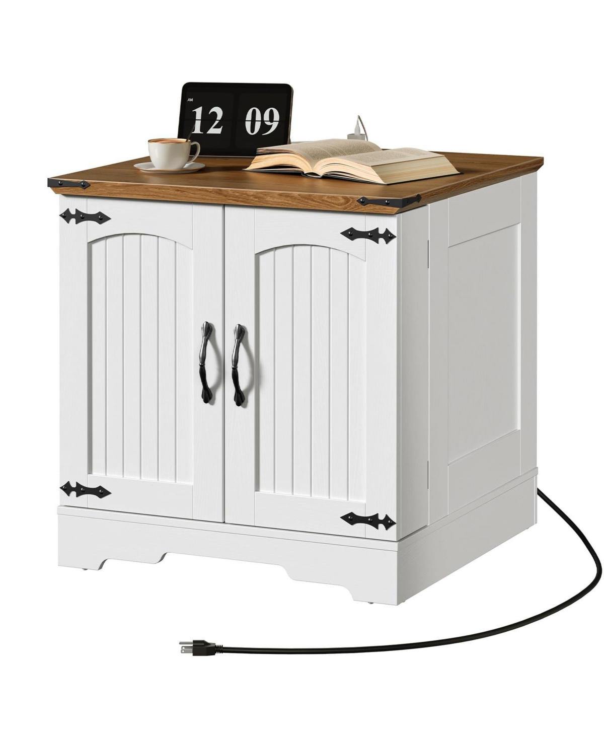 Click here for Slickblue Large Farmhouse Nightstand 23.6 Inch wit... prices