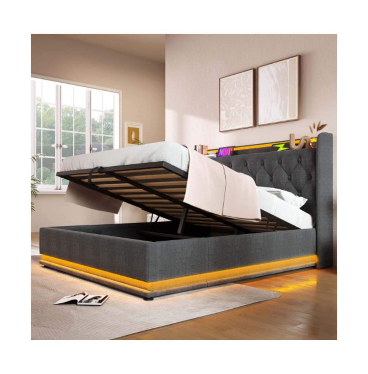 Click here for Lucky One Queen Size Upholstered Hydraulic Storage... prices