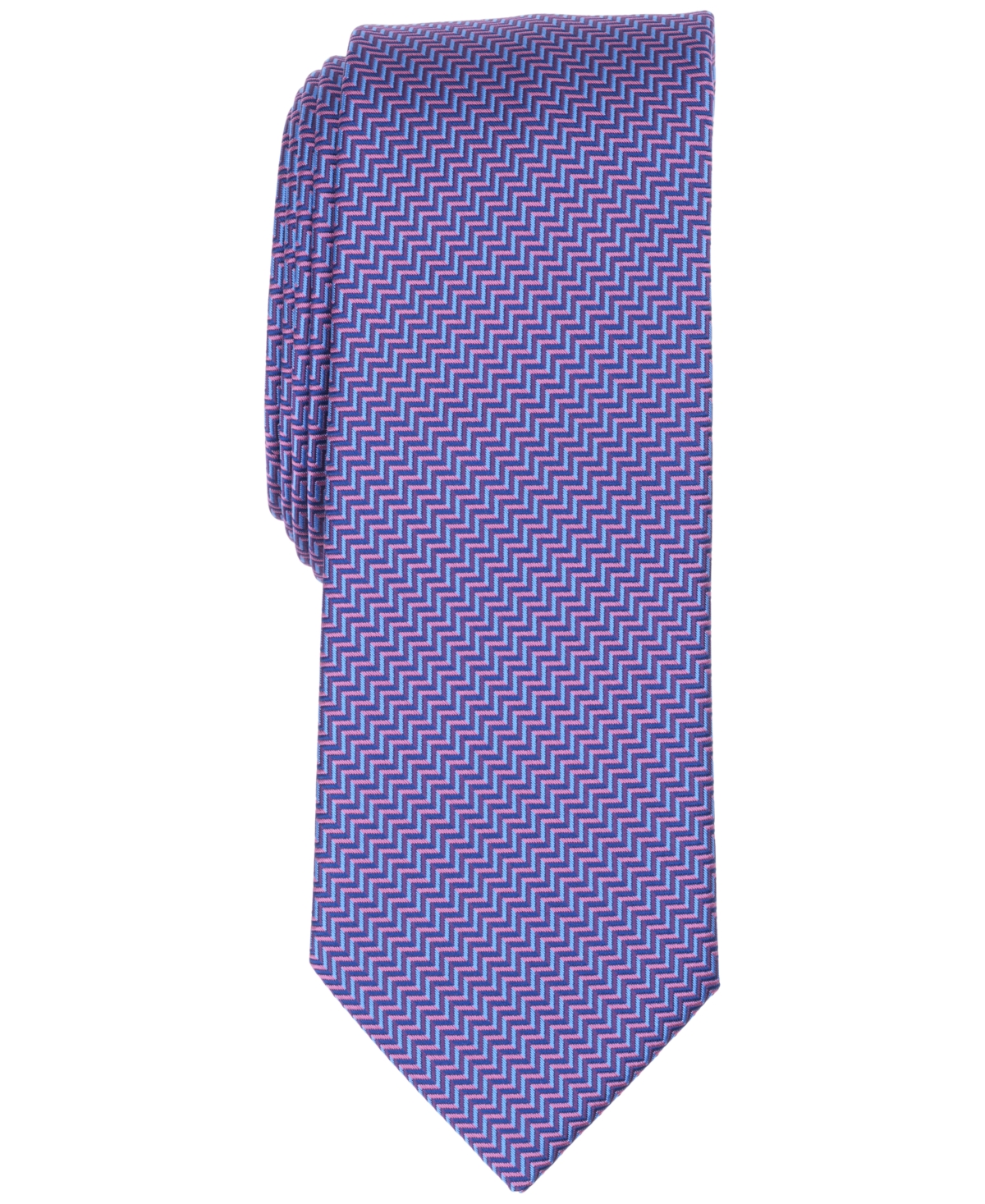 Click here for Bar Iii Mens Chevron Patten Skinny Tie - Berry prices