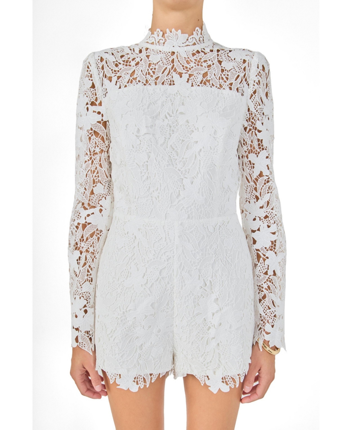 Click here for endless rose Womens High neck with lace romper - O... prices
