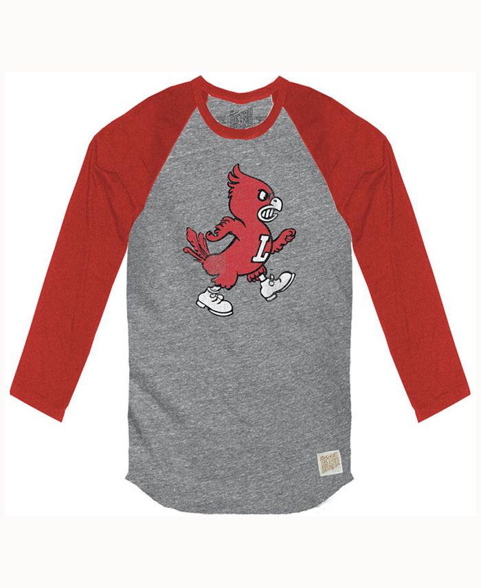 Retro Brand Men's Louisville Cardinals Color Block Long Sleeve T-Shirt ...