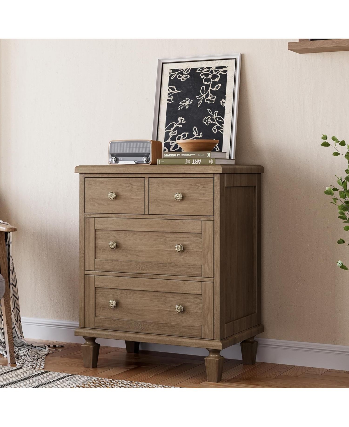 Click here for gaomon Vintage 4-Drawer Dresser  Wooden Chest with... prices