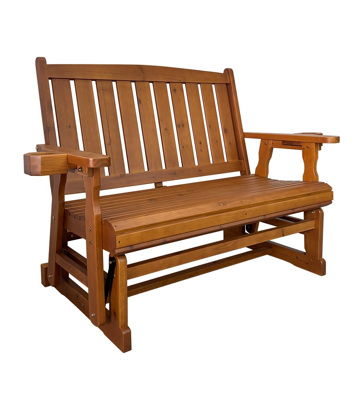 Click here for Mega Casa Solid Fir Wood 2-Person Outdoor Glider B... prices