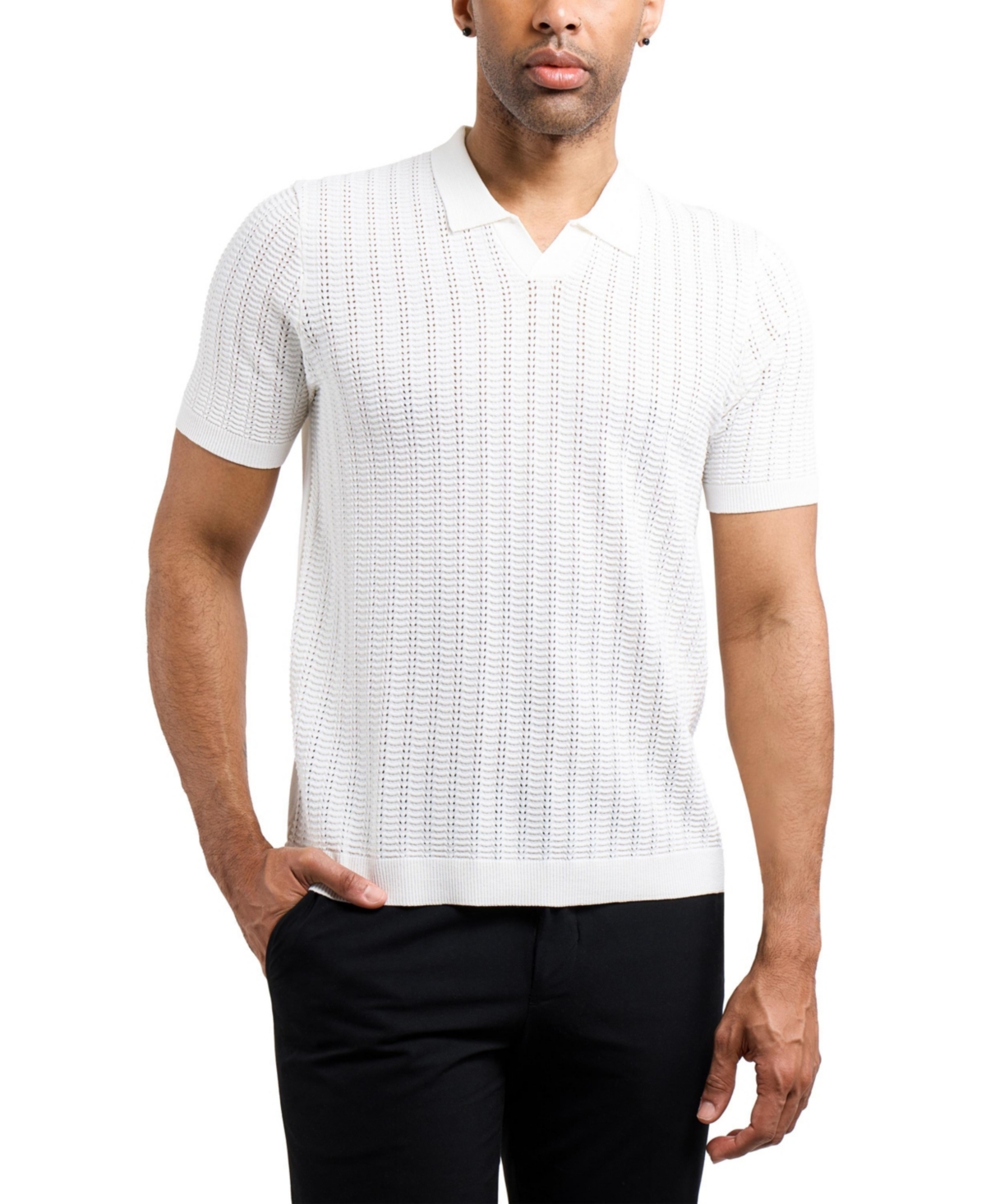 Click here for Xray Mens Johnny Collar Textured Rib Rows Sweater... prices