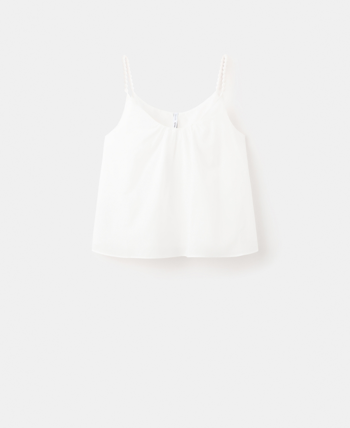 Click here for Mango Womens Bead Detail Cotton Top - Off White prices