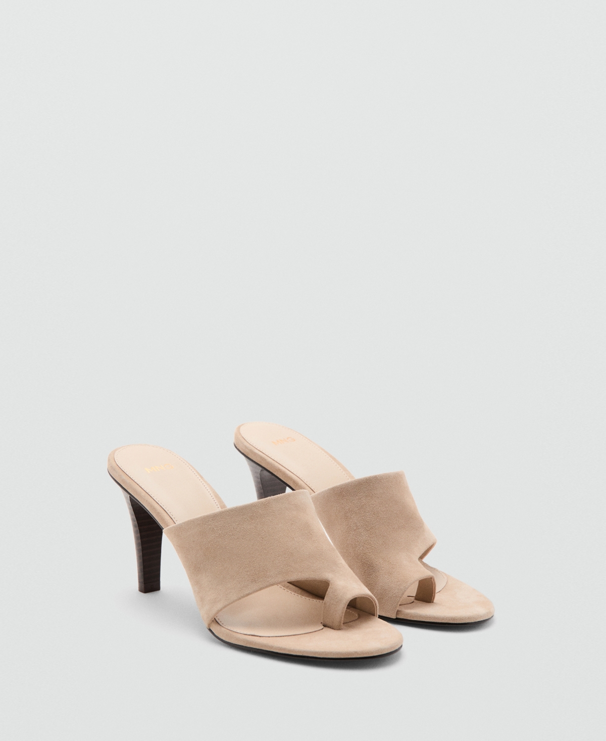 Click here for Mango Womens Suede Funnel-Heel Sandals - Sand prices