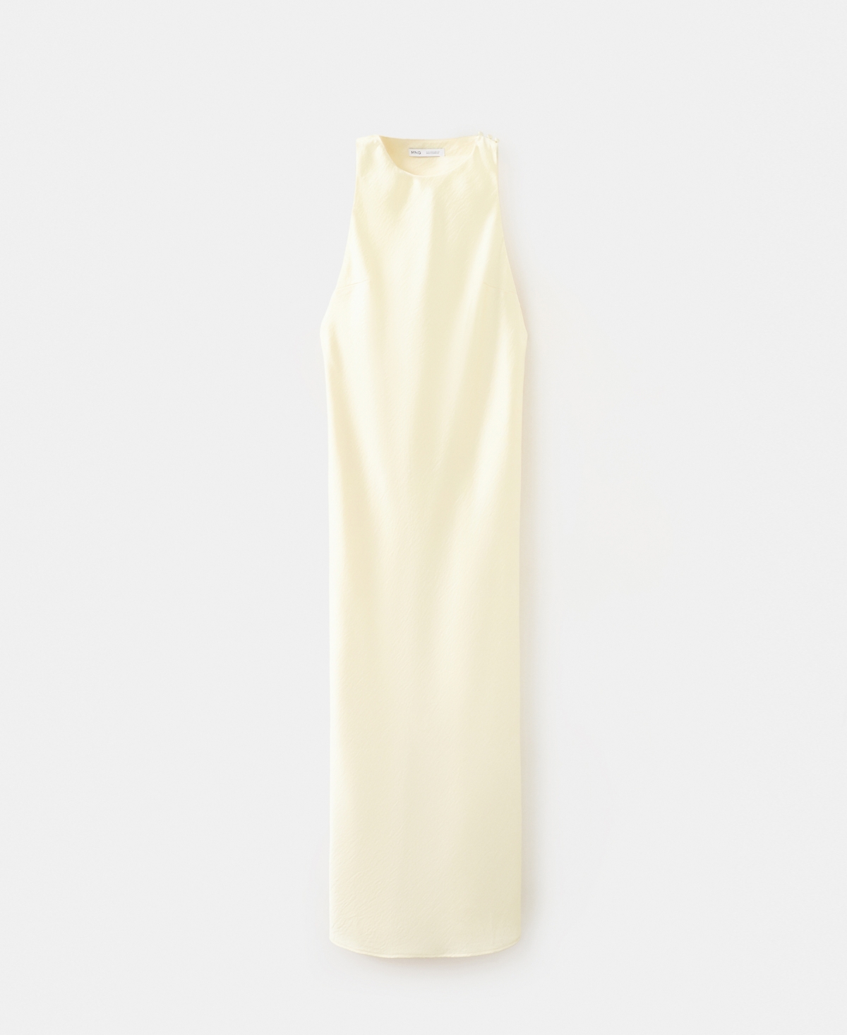 Click here for Mango Womens Back Detail Satin Dress - Pastel Yell... prices