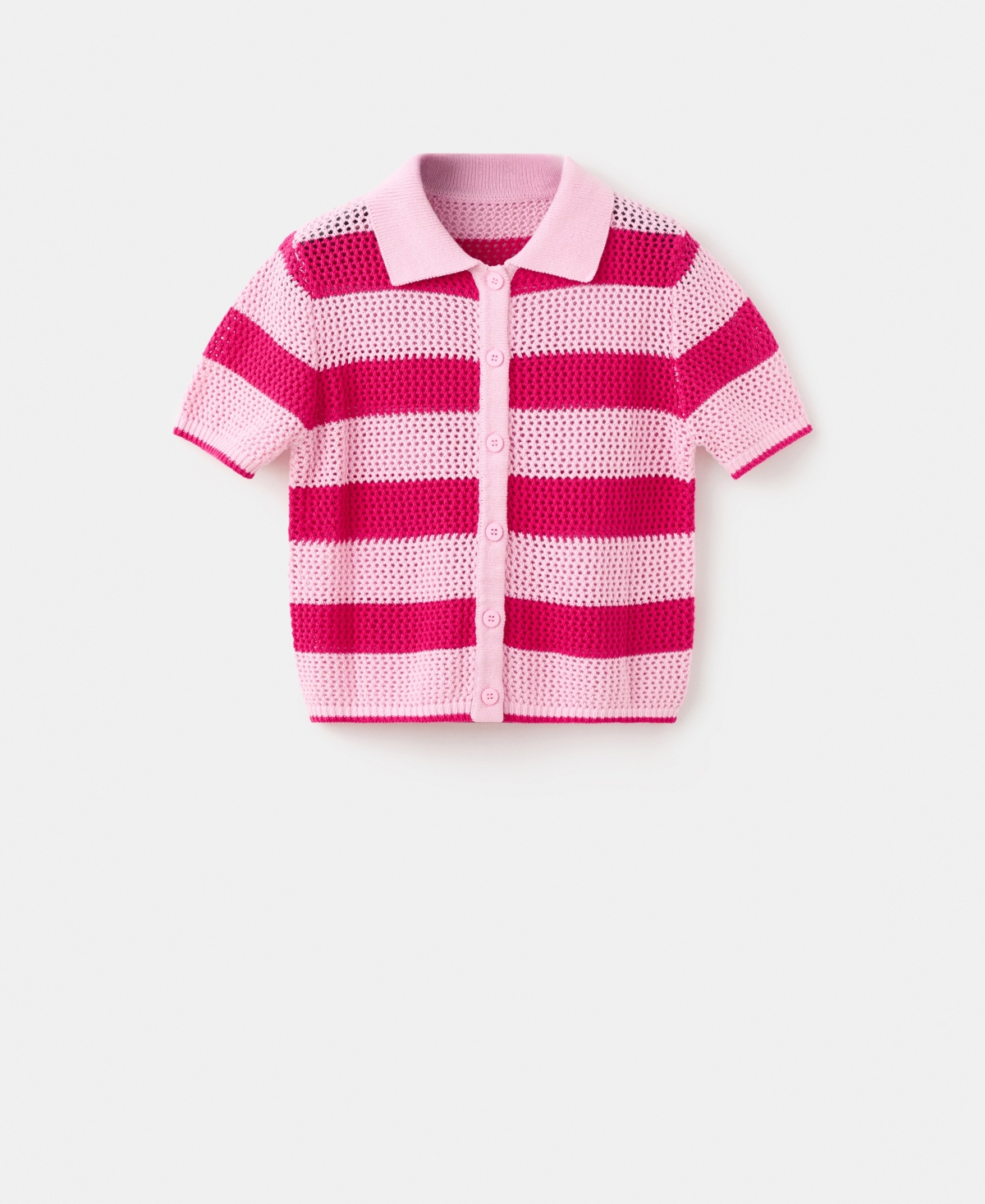 Click here for Mango Womens Striped Openwork Knitted Cardigan - P... prices