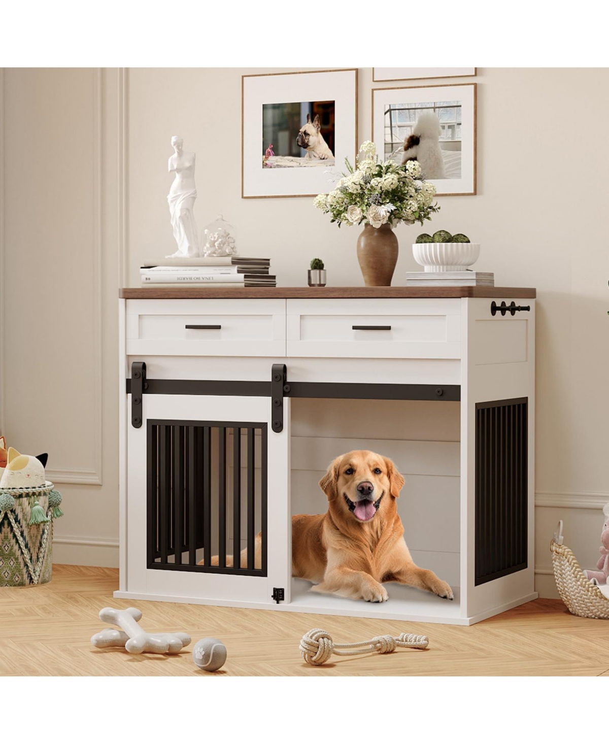 Click here for homfan Dog Crate Furniture Wooden Heavy Duty Indoo... prices
