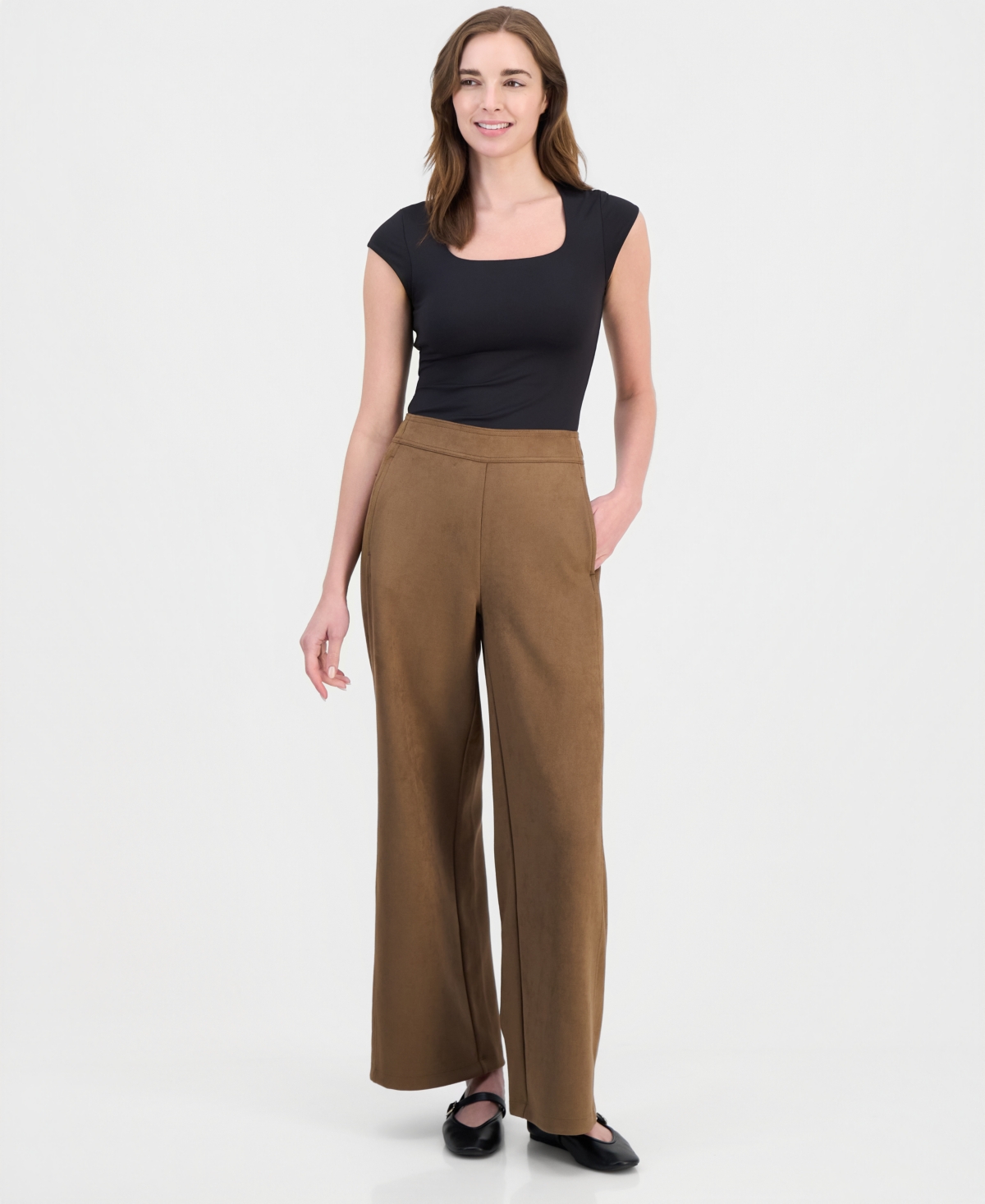 Click here for Nautica Womens Faux-Suede Straight-Leg Pants - Med... prices