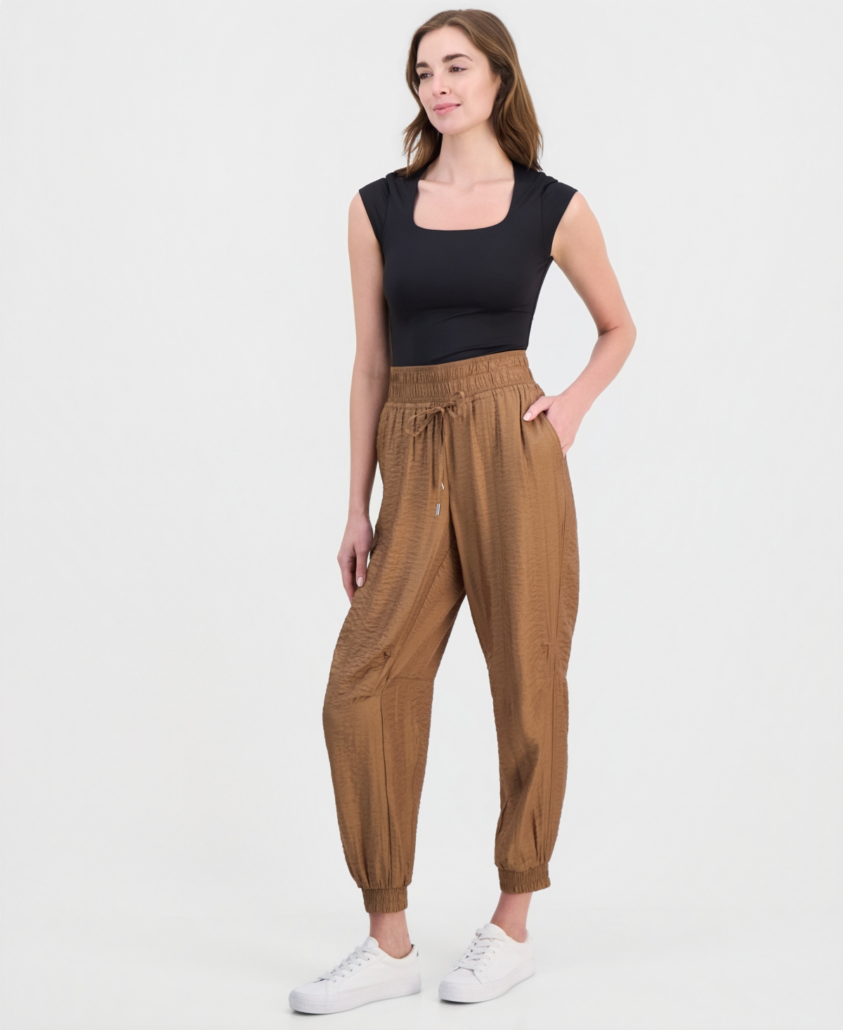 Click here for Nautica Womens Wave Jogger Pants - Brown prices