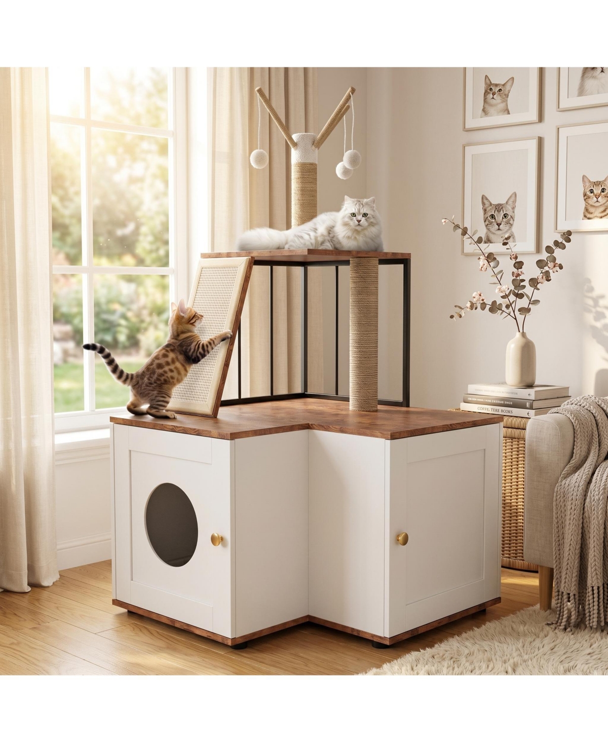 Click here for homfan Multi-Level Wooden Crate with Storage Tall... prices