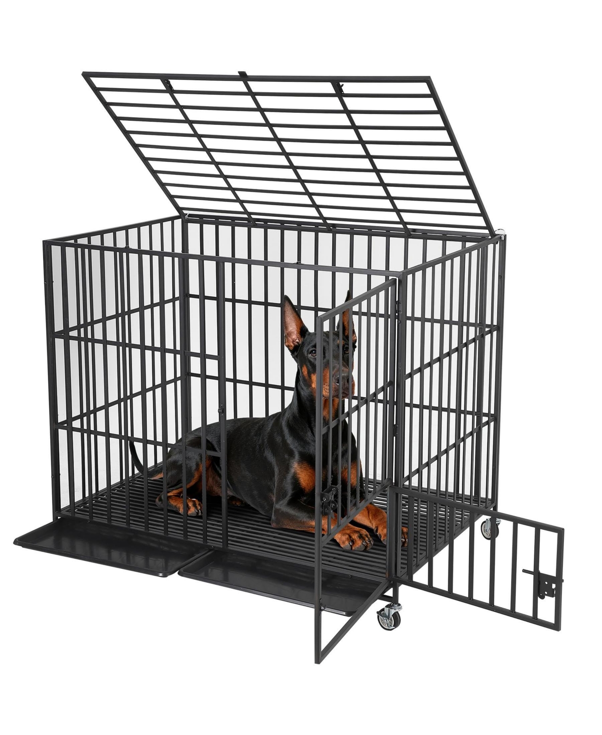 Click here for homfan Heavy Duty Escape-Proof Metal Crate for Lar... prices