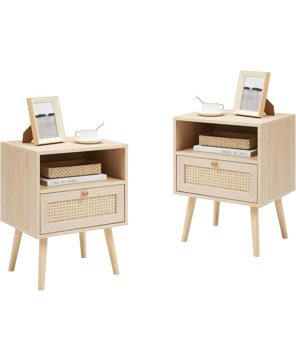 Click here for gaomon Rattan Nightstand Set of 2 Side Table Bedsi... prices