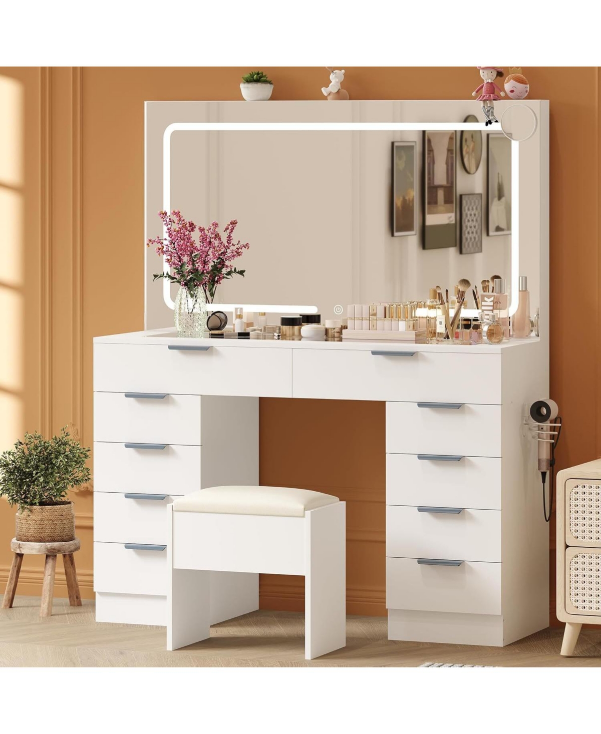 Click here for gaomon Large Lighted Mirror Vanity  Spacious Makeu... prices