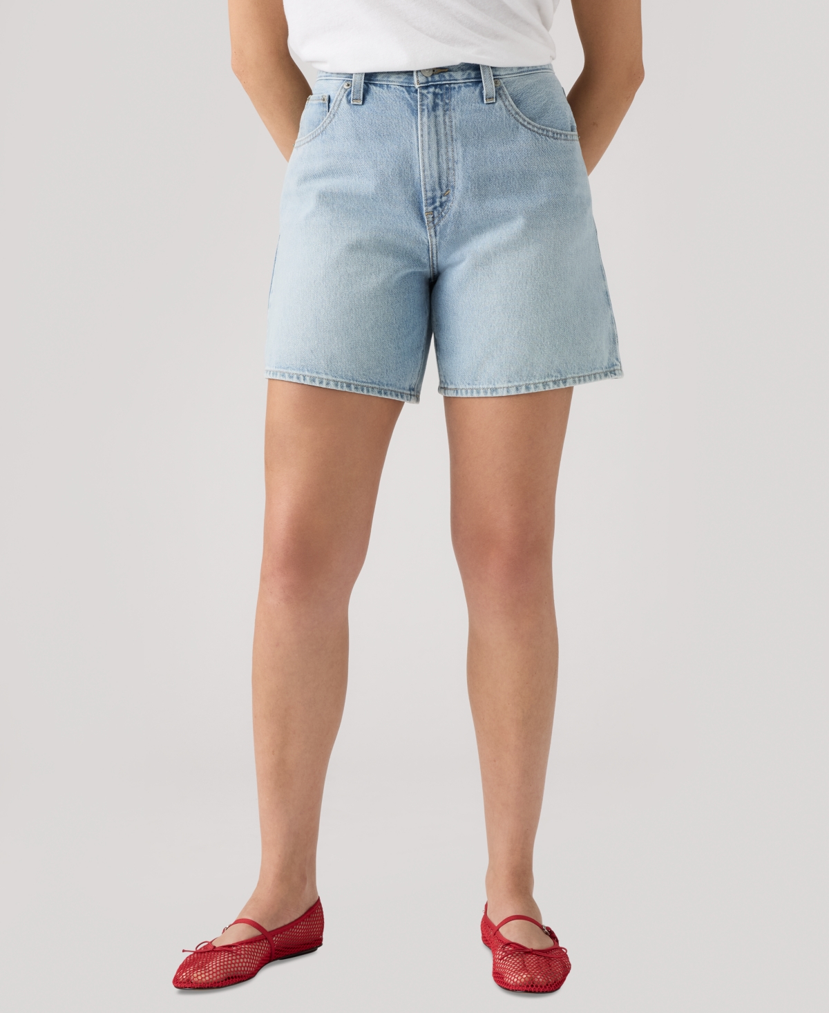 Click here for Levis Womens High-Rise Baggy Denim Shorts - Far An... prices