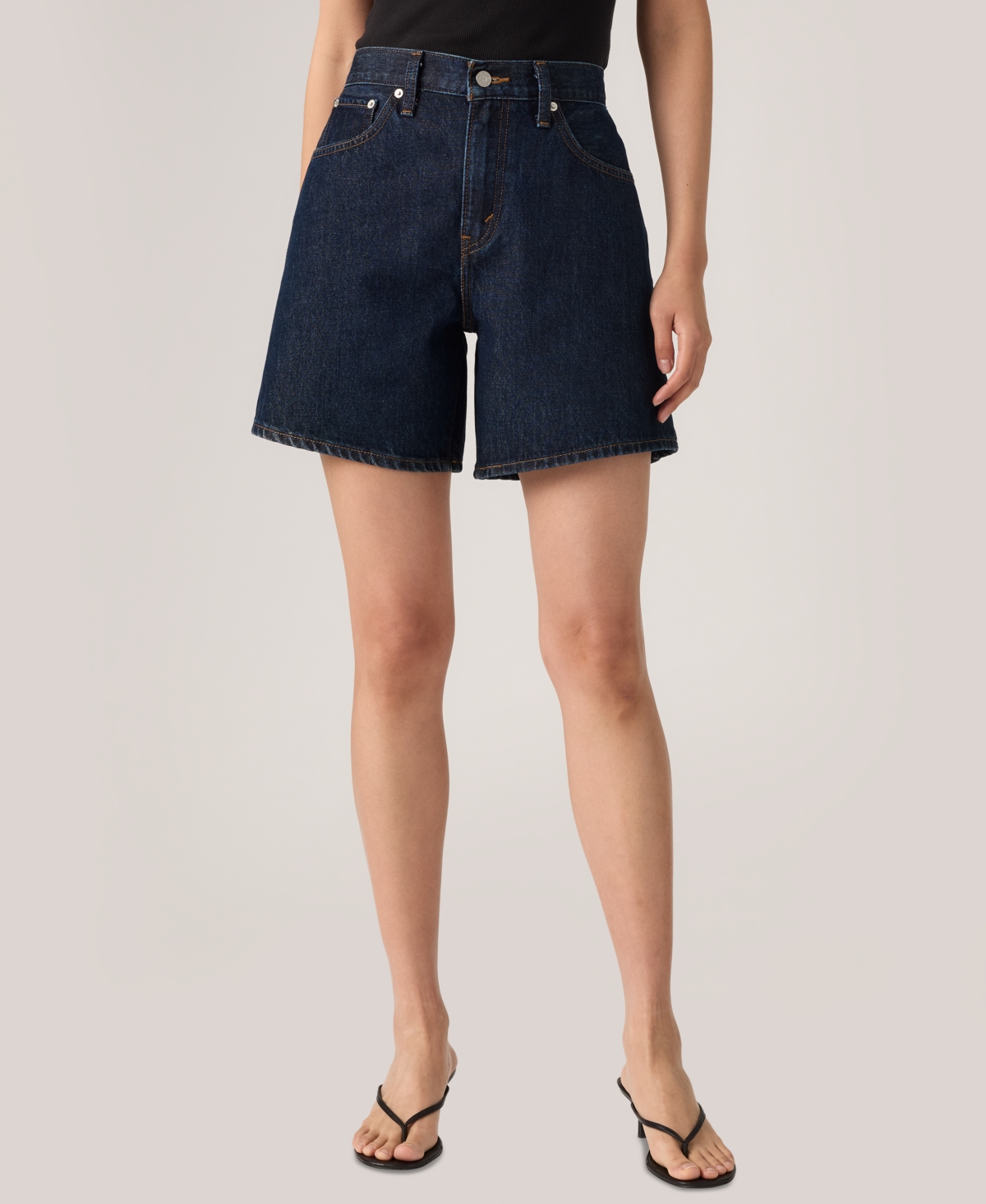 Click here for Levis Womens High-Rise Baggy Denim Shorts - Rememb... prices
