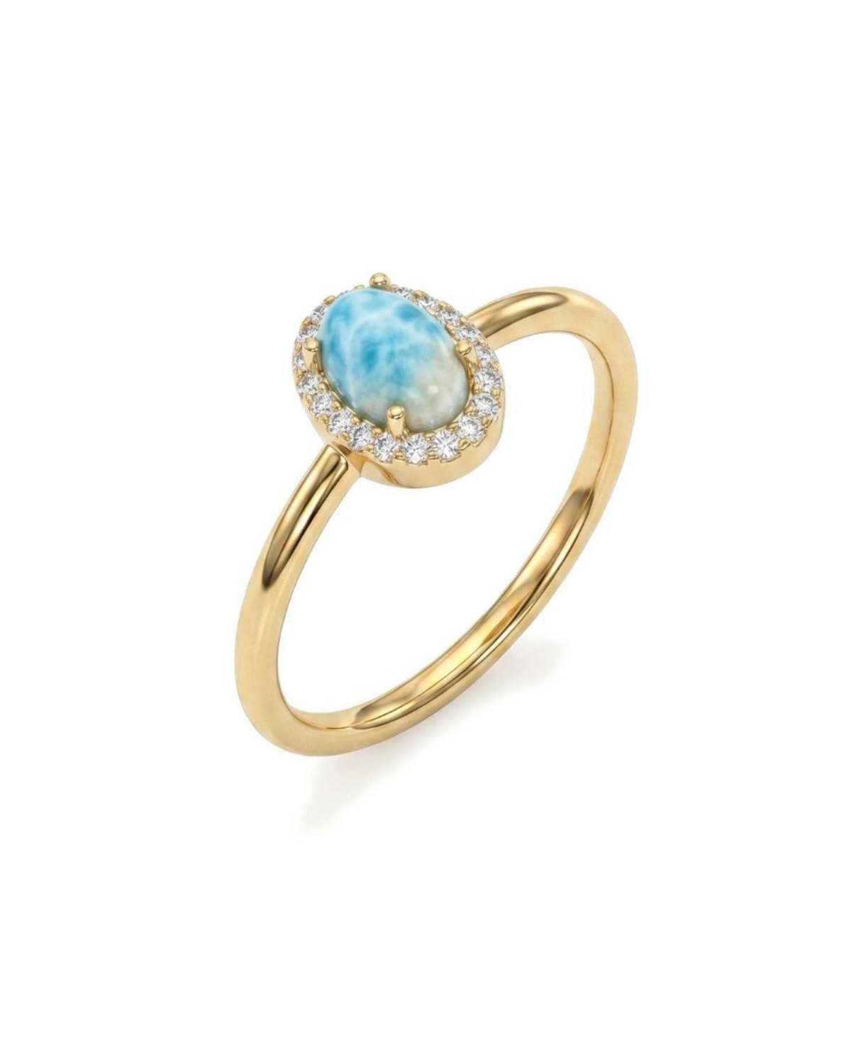 Click here for Adornia Fine 14k Gold Plated Oval Larimar Cz Halo... prices