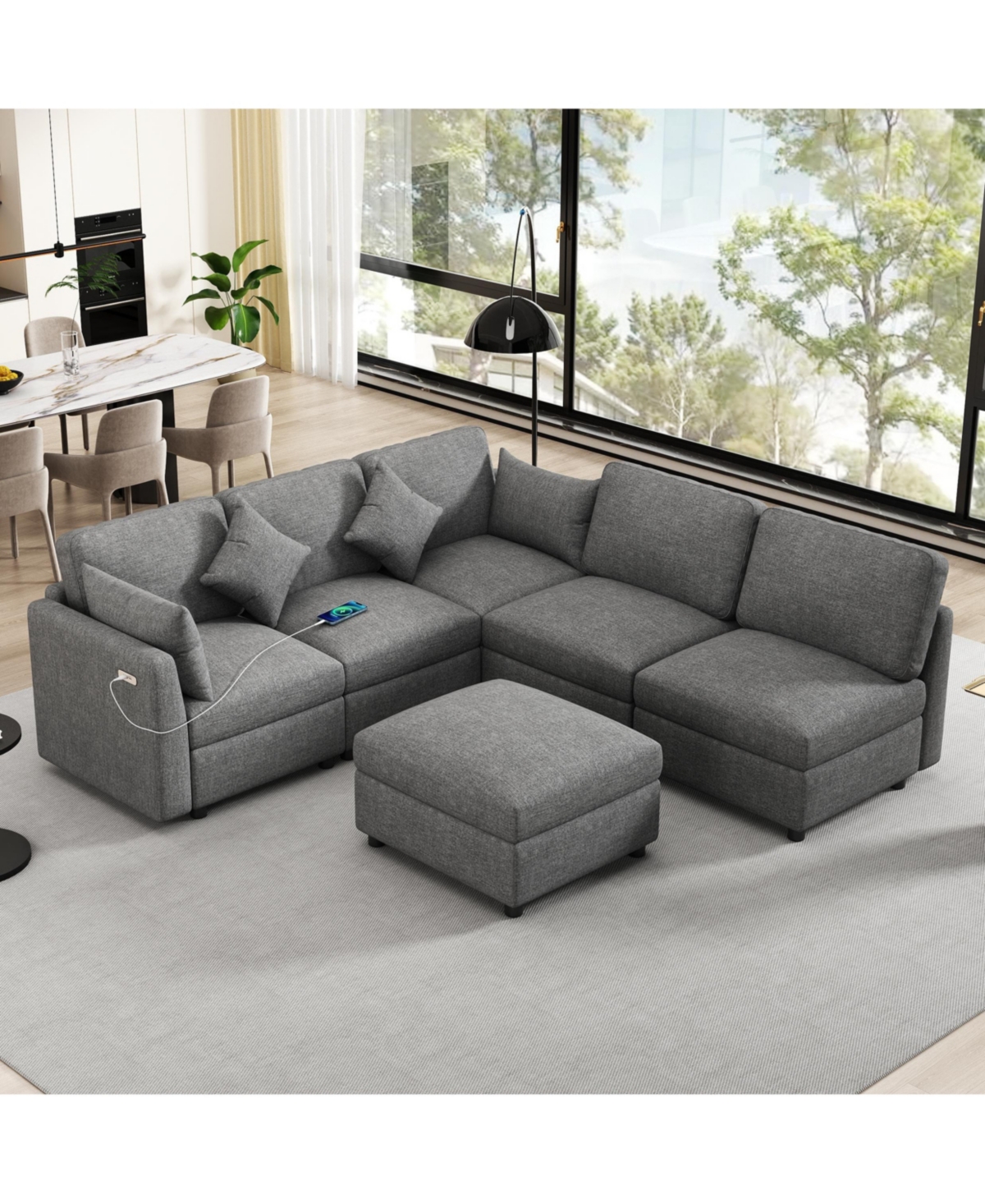 Click here for Clihome Sectional Sofa U-shaped Sofa Couch Sofa Be... prices