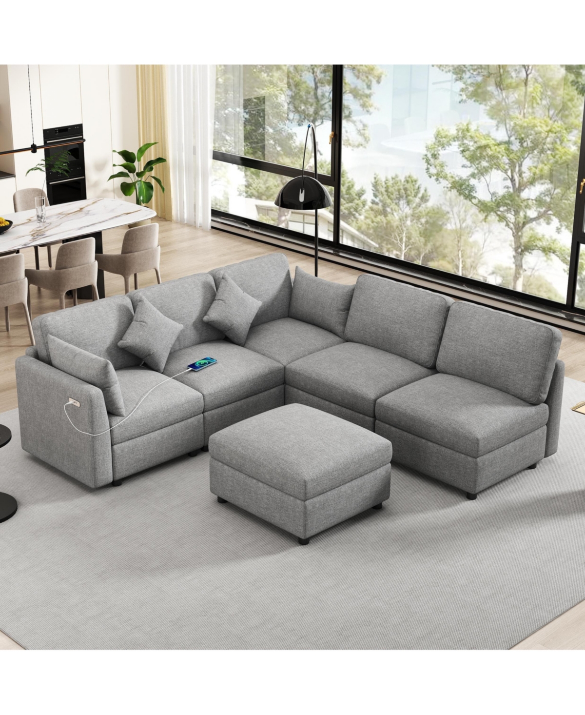 Click here for Clihome Sectional Sofa U-shaped Sofa Couch Sofa Be... prices