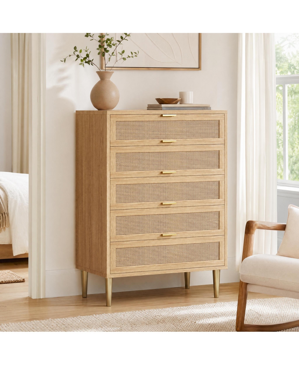 Click here for homfan Rattan Front Dresser With Smooth-Glide Draw... prices