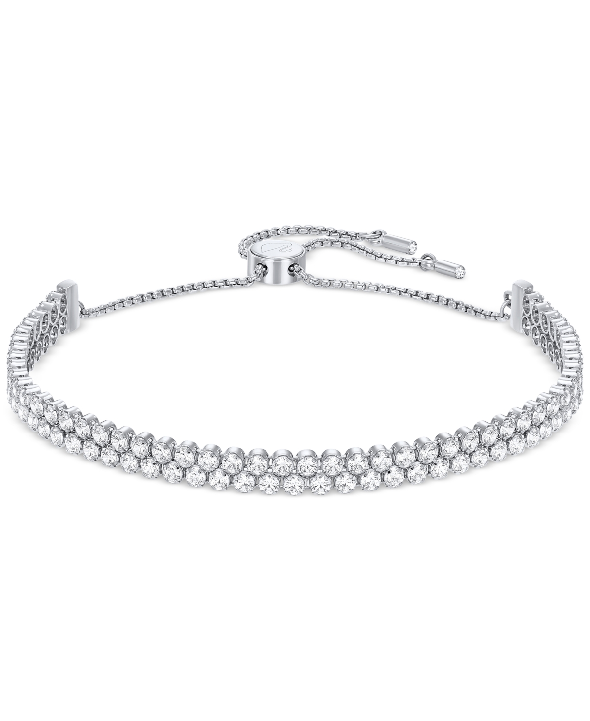 Click here for Swarovski Pave Crystal Slider Bracelet - Silver -... prices
