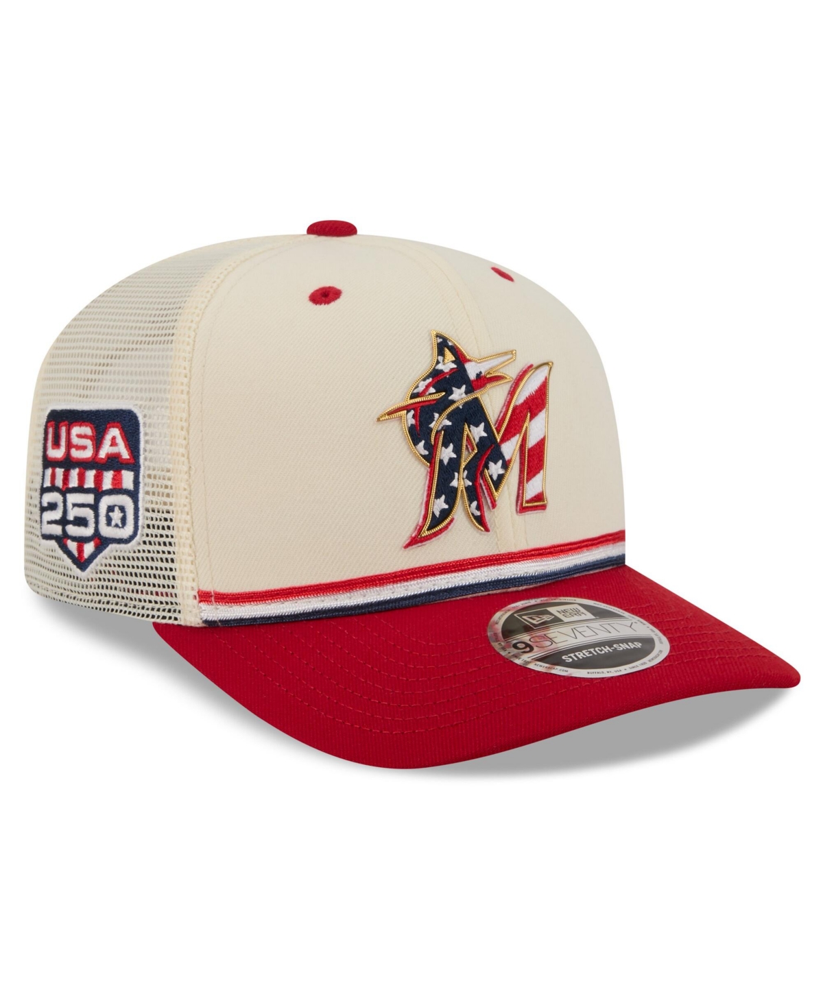 Click here for New Era Mens N/A Cream/Red Miami Marlins Usa 250 F... prices
