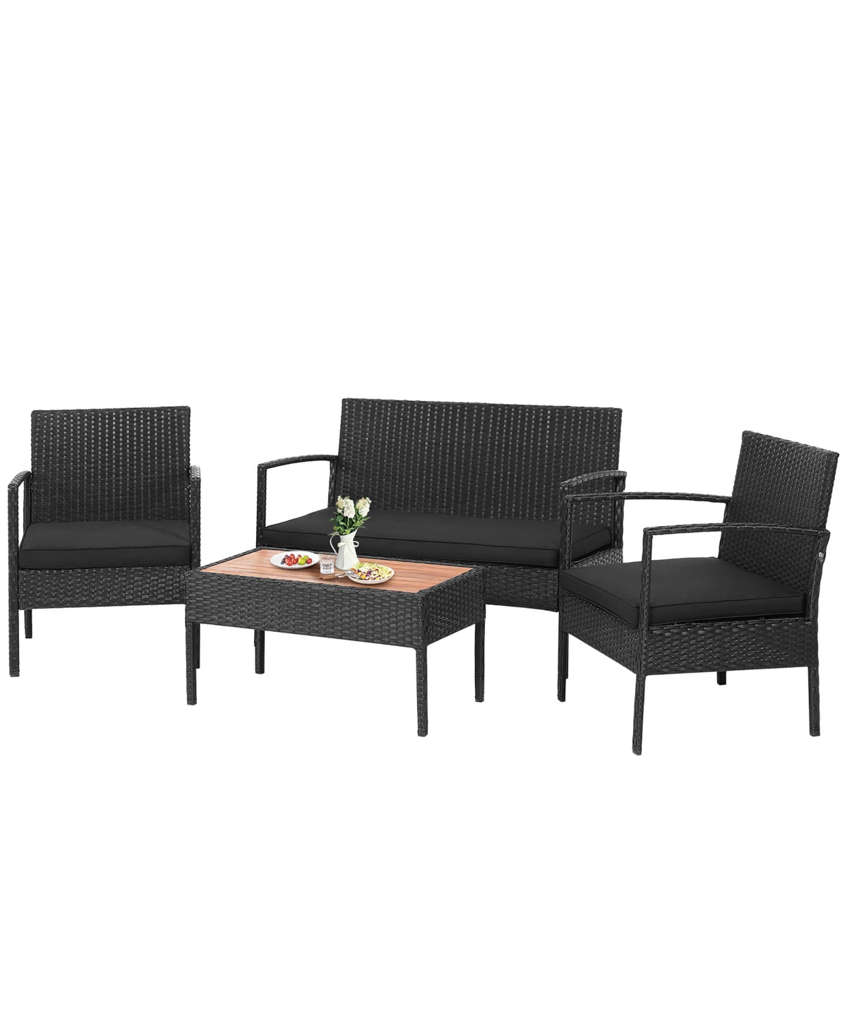 Click here for Costway 4Pieces Patio Rattan Furniture Set Cushion... prices