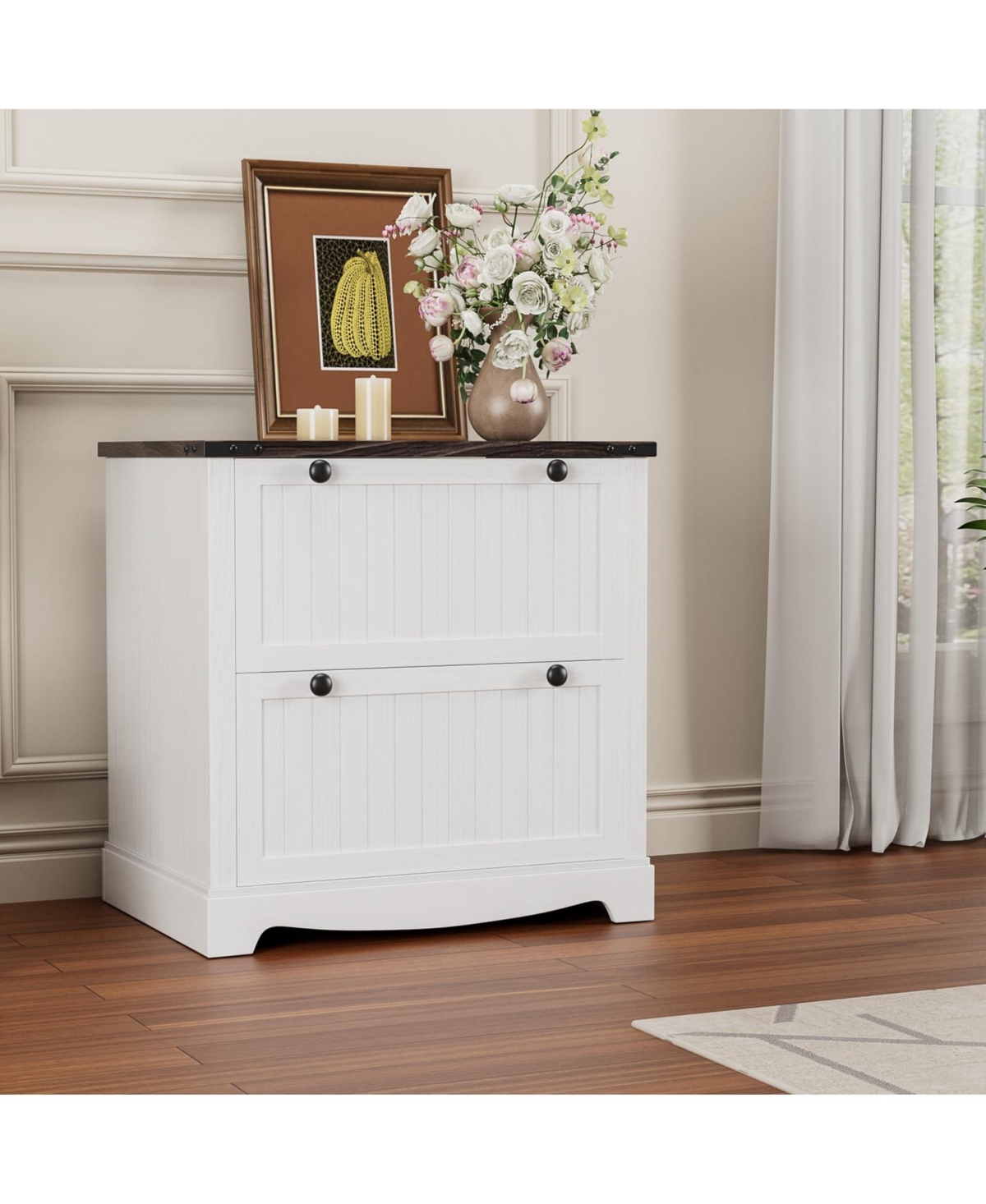 Click here for homfan 30inch Farmhouse File Cabinet 2-Drawer Fili... prices