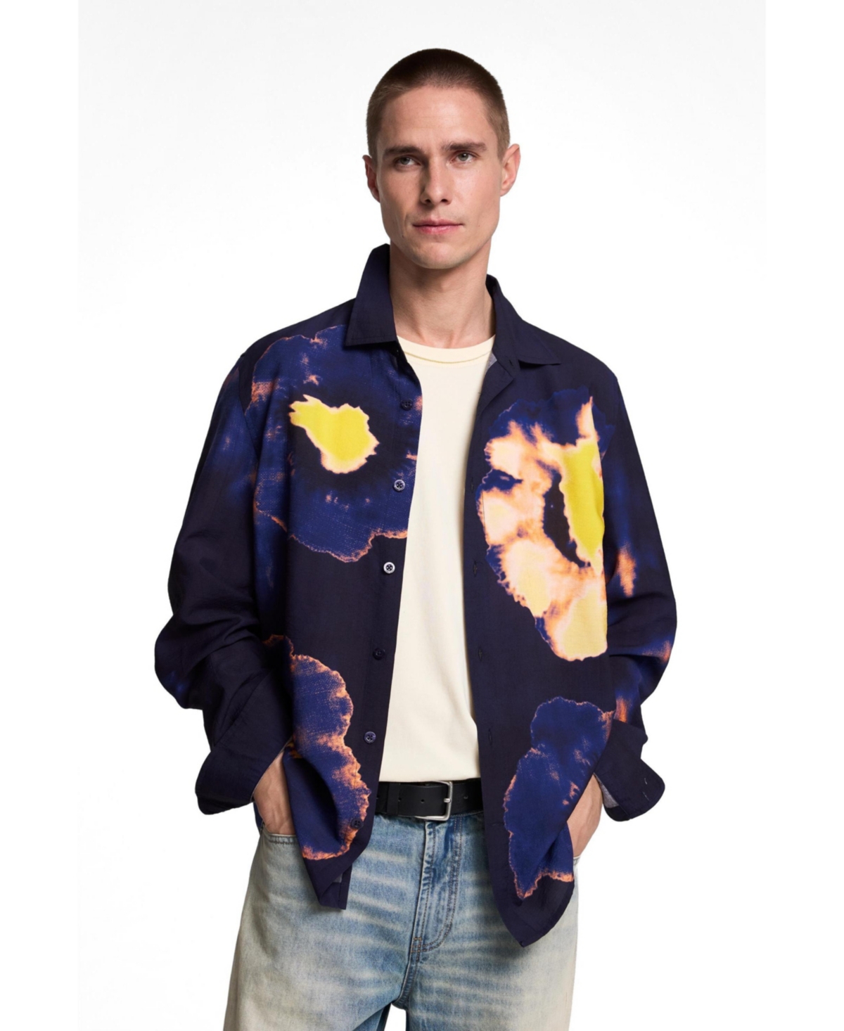 Click here for Desigual Mens Long-sleeved floral shirt - Black prices