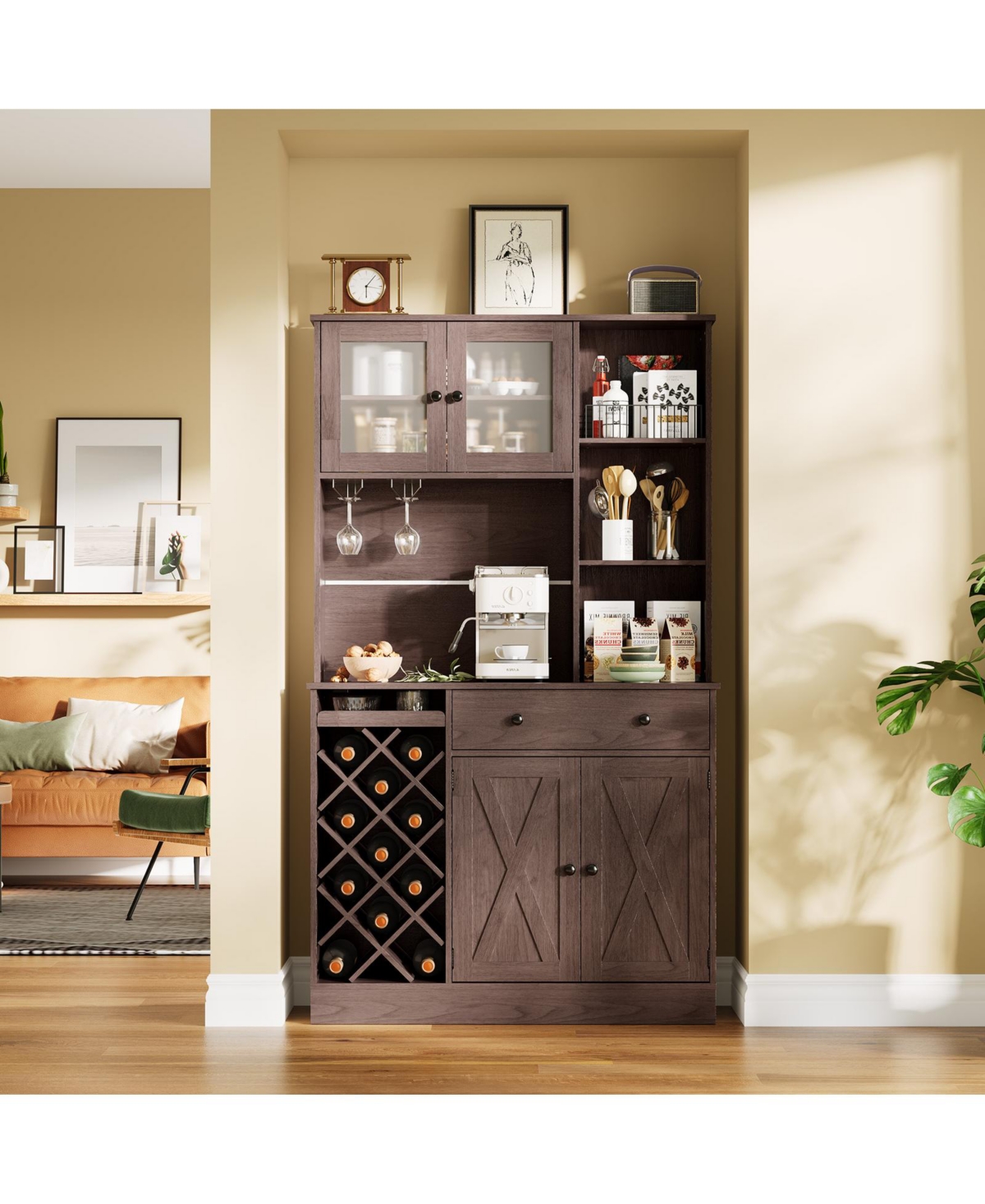 Click here for homfan Coffee Bar Cabinet with Power Outlet and Ba... prices