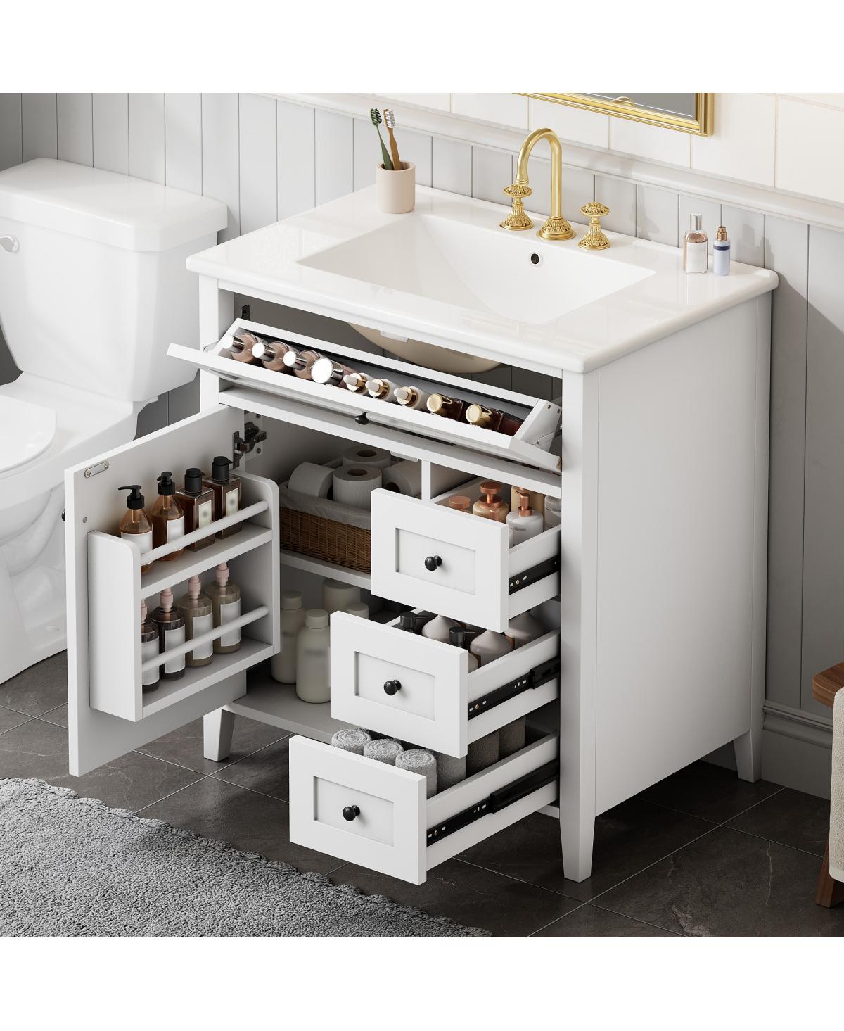 Click here for Sillysis 30 Inch Modern Bathroom Vanity with Stora... prices