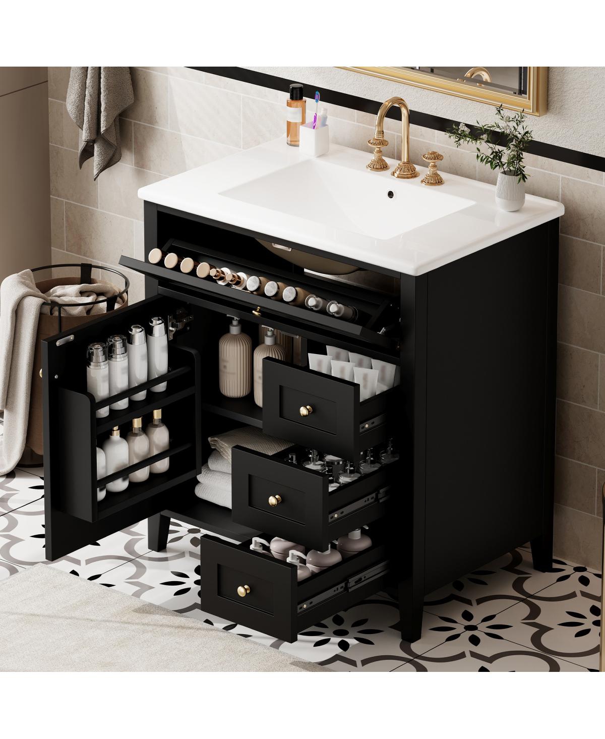Click here for Sillysis 30 Inch Modern Bathroom Vanity with Stora... prices